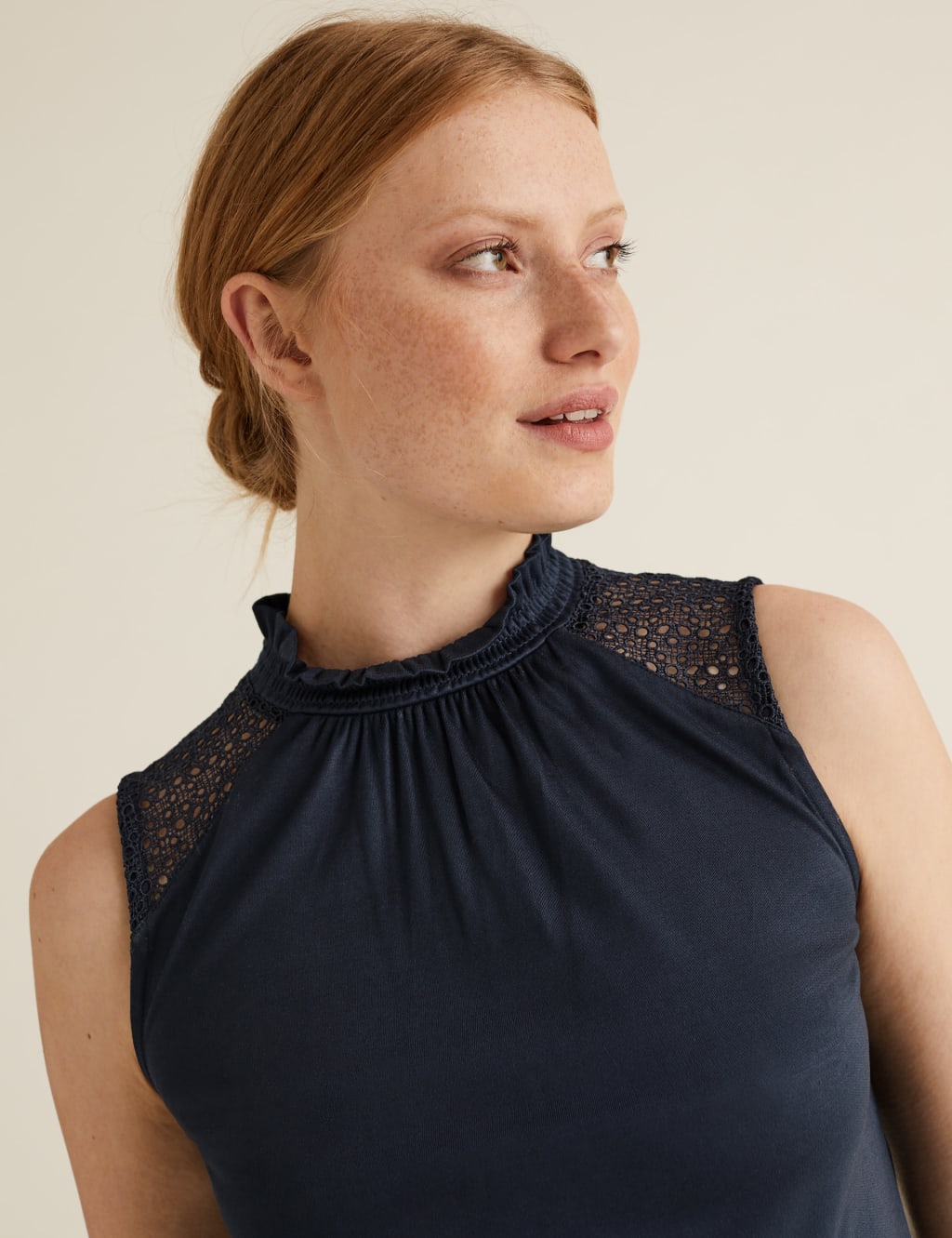Straight Fit Sleeveless Shell Top | M&S Collection | M&S IE