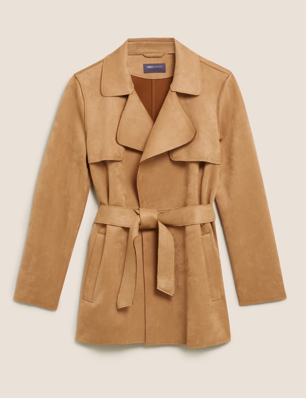 Faux Suede Belted Shacket | M&S Collection | M&S IE