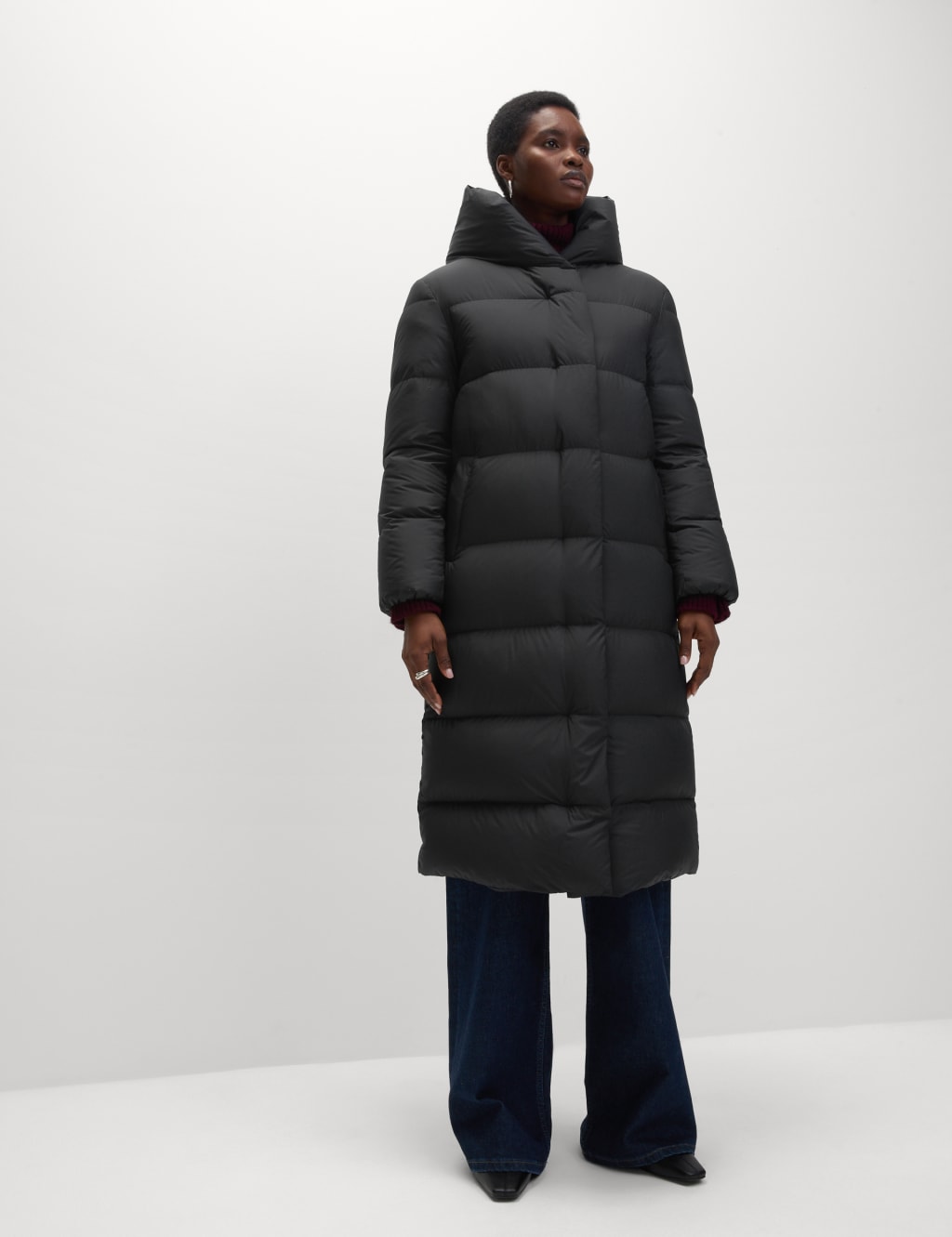 Feather And Down Longline Puffer Coat