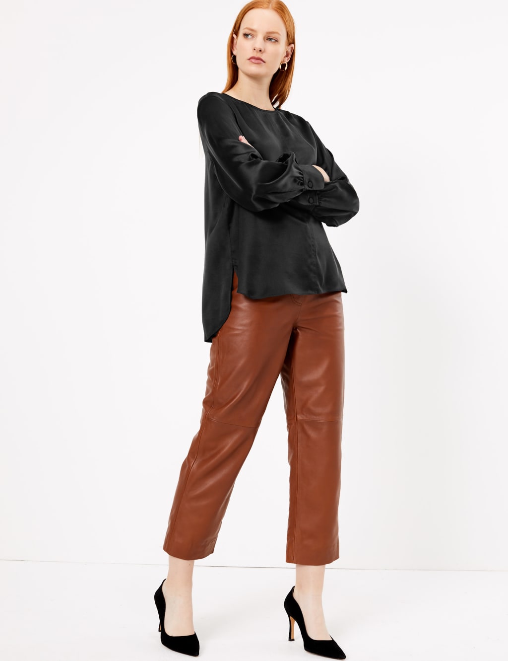 Pure Silk Blouson Sleeve Shell Top | Autograph | M&S IE