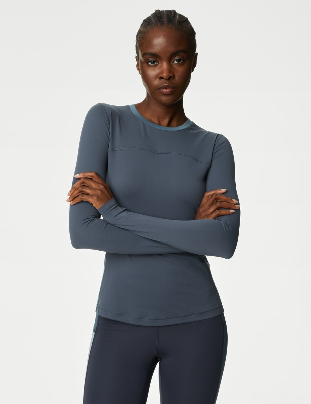 Colour Block Scoop Neck Mesh Back Top | Goodmove | M&S