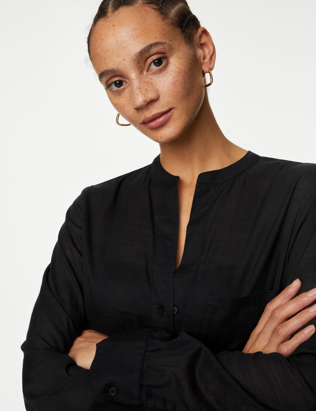 Pure Cotton Round Neck Longline Beach Shirt | M&S Collection | M&S