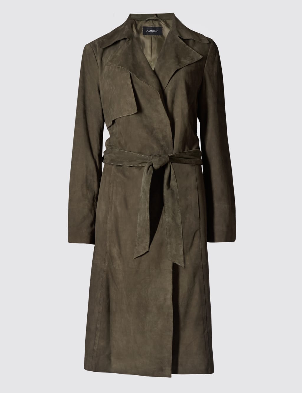 Suede Belted Trench Coat | Autograph | M&S IE