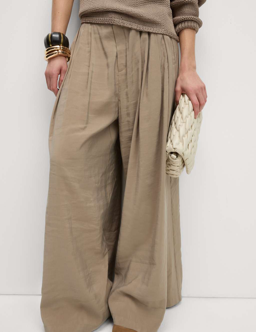 Pure Linen Palazzo Trousers | M&S Collection | M&S
