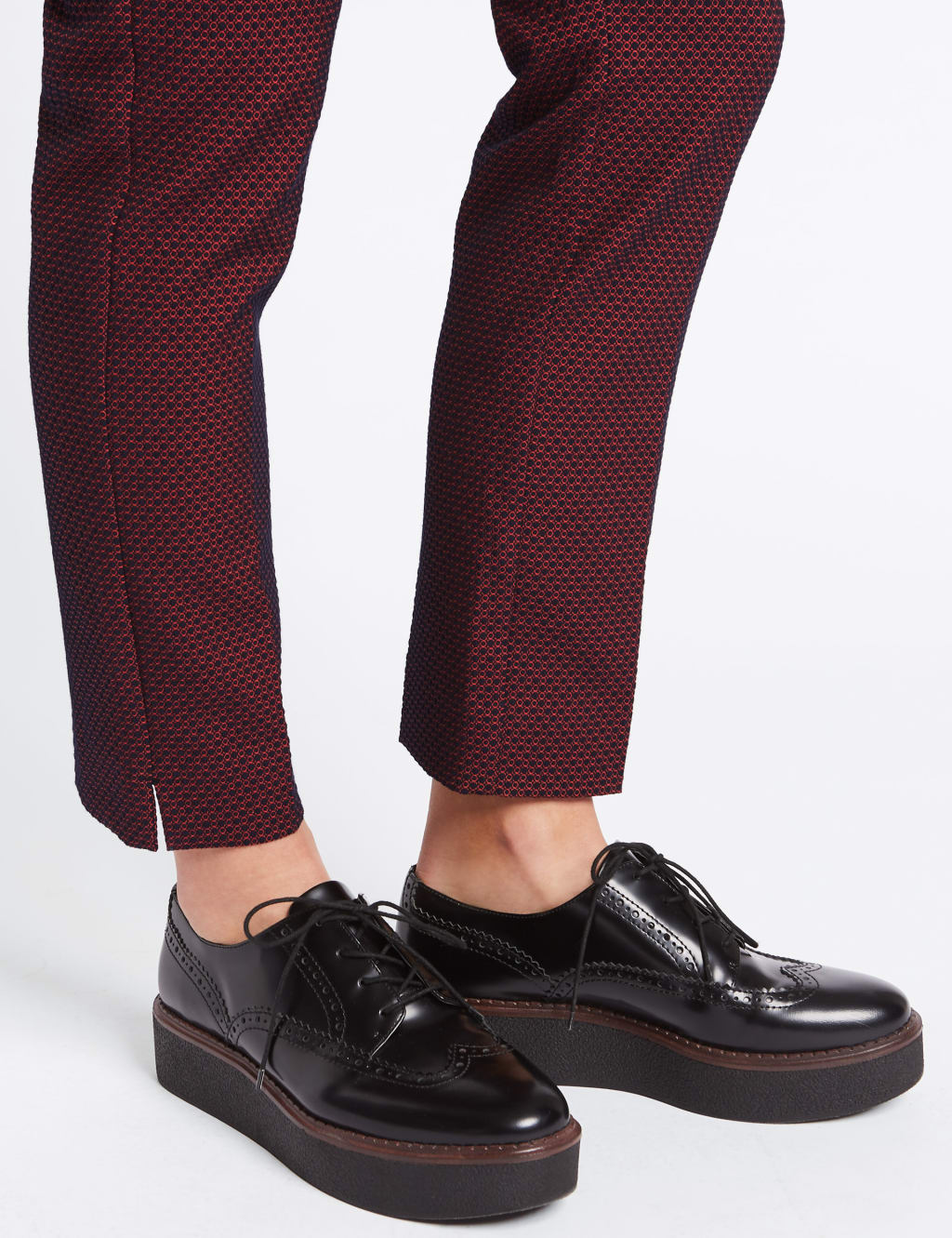 Cotton Blend Textured Slim Leg Trousers | M&S Collection | M&S