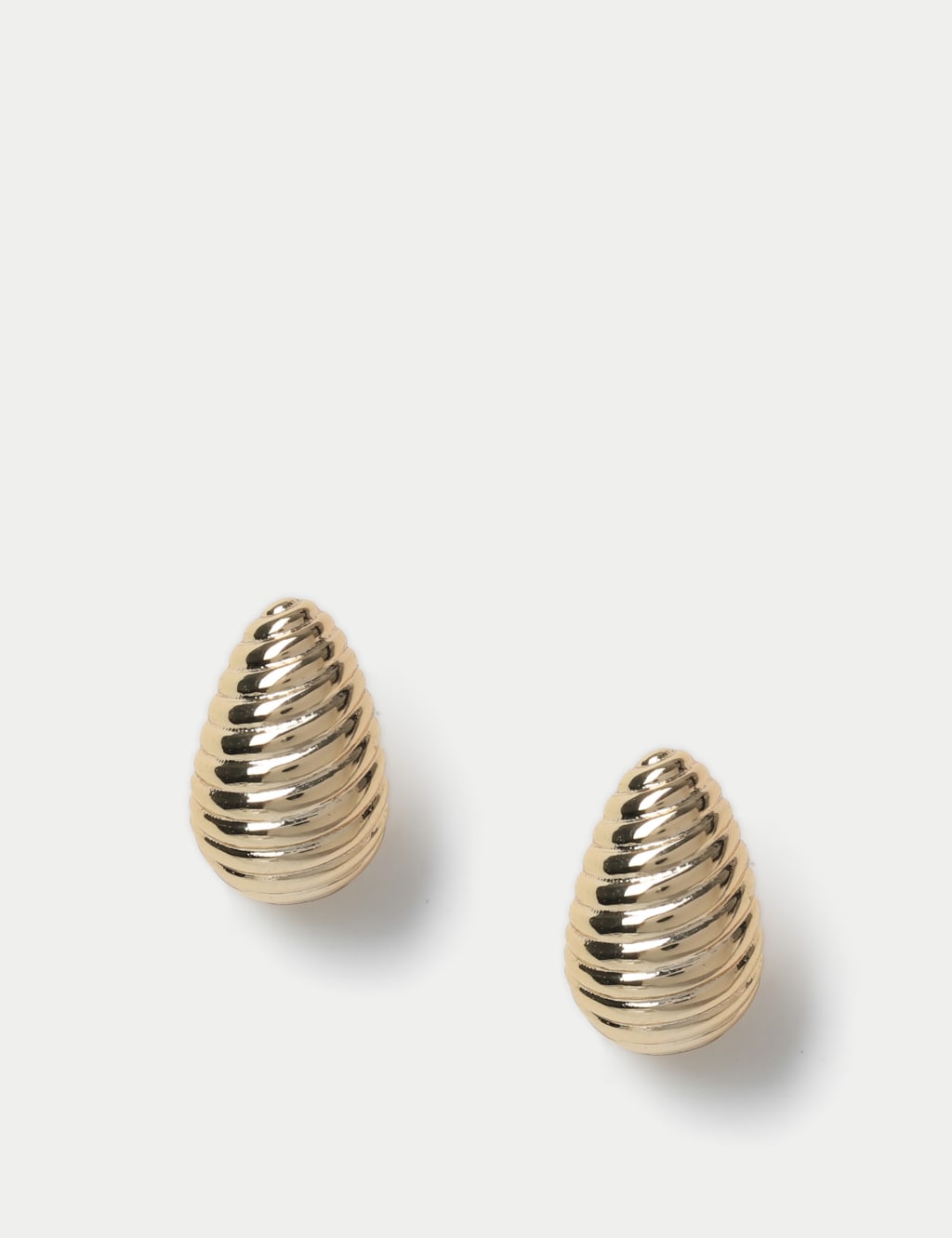 14ct Gold Plated Textured Dome Hoop Earring | M&S Collection | M&S