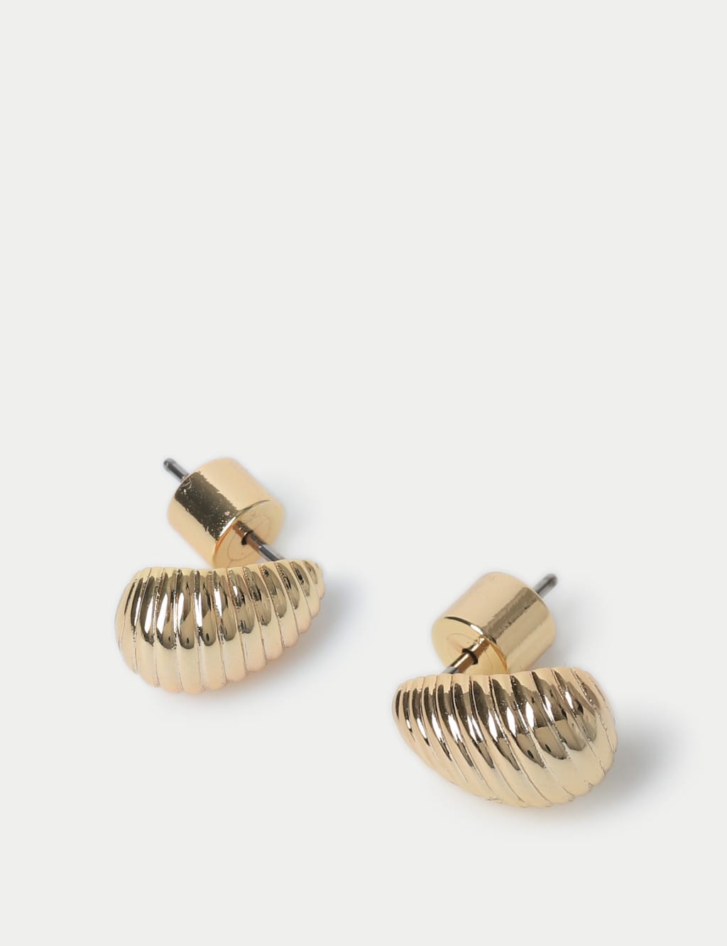 14ct Gold Plated Textured Dome Hoop Earring | M&S Collection | M&S