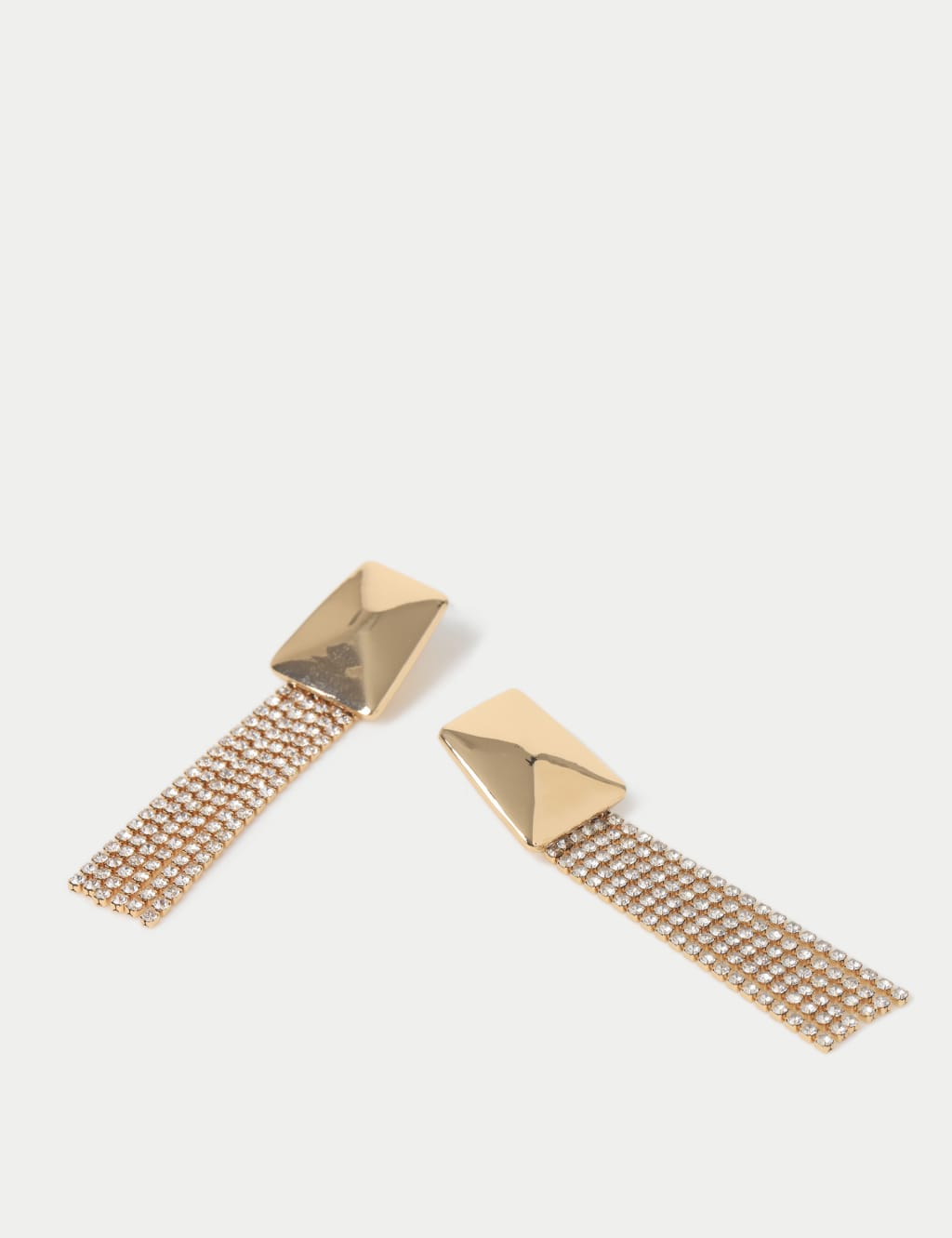 Gold Stud Fringe Cup chain Drop Earring | M&S Collection | M&S