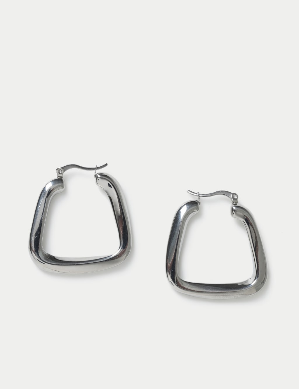Oversized Silver Square Hoop Earrings | Autograph | M&S