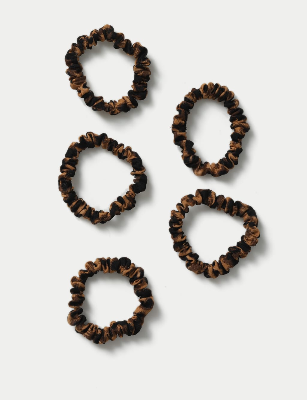 QB 5 Pack Leopard Print Mini Scrunchies | M&S Collection | M&S