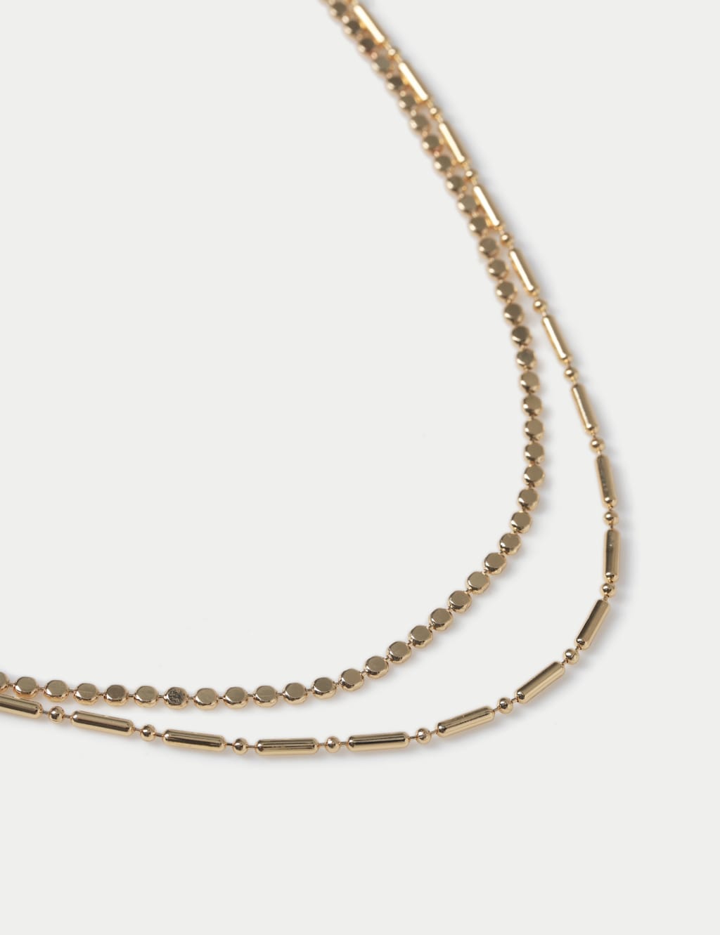 Gold Tone Multi Row Fine Chain Necklace | M&S Collection | M&S