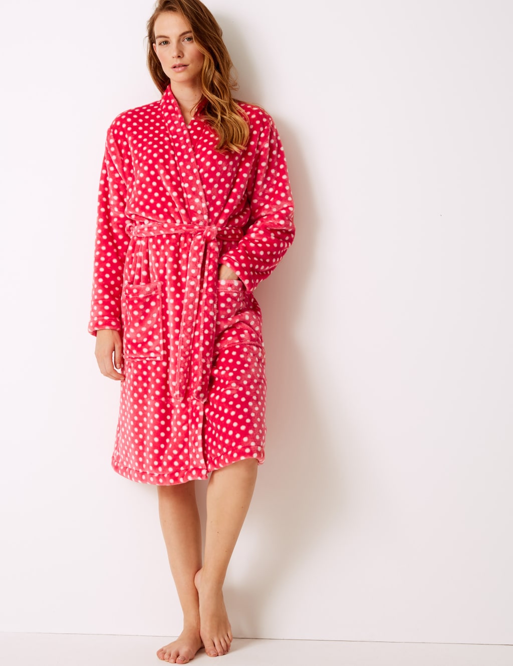 Supersoft Spot Dressing Gown | M&S Collection | M&S IE