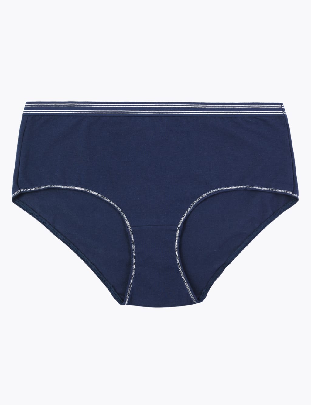Stripe Trim Midi Briefs | M&S Collection | M&S IE