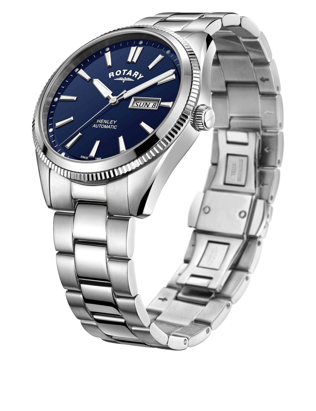 Rotary Henley Day And Date Stainless Steel Watch | Rotary | M&S