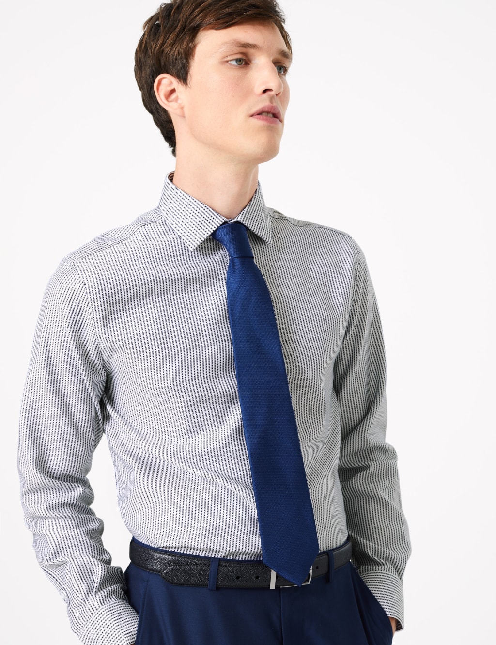 Tailored Fit Italian Design Rope Shirt | M&S Collection Luxury | M&S