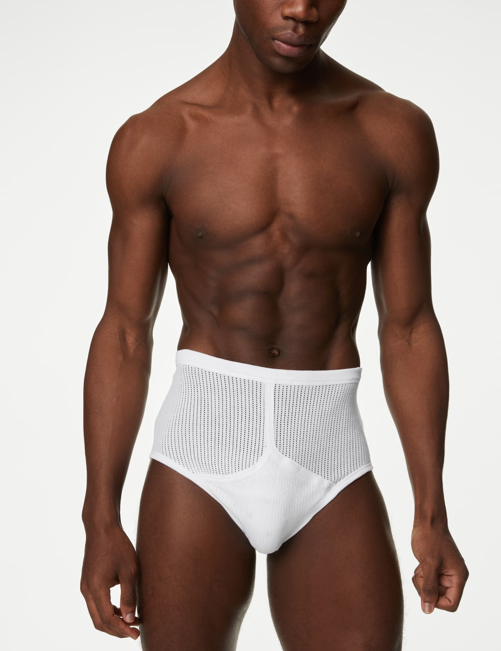 3pk Pure Cotton StayNew High Waist Mesh Briefs M S Collection M S