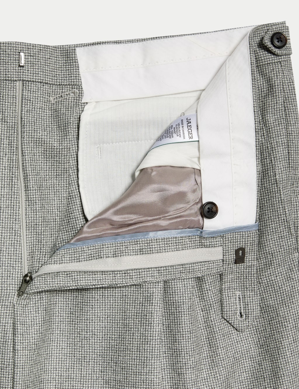 Tailored Fit Pure Wool Check Trousers | JAEGER | M&S