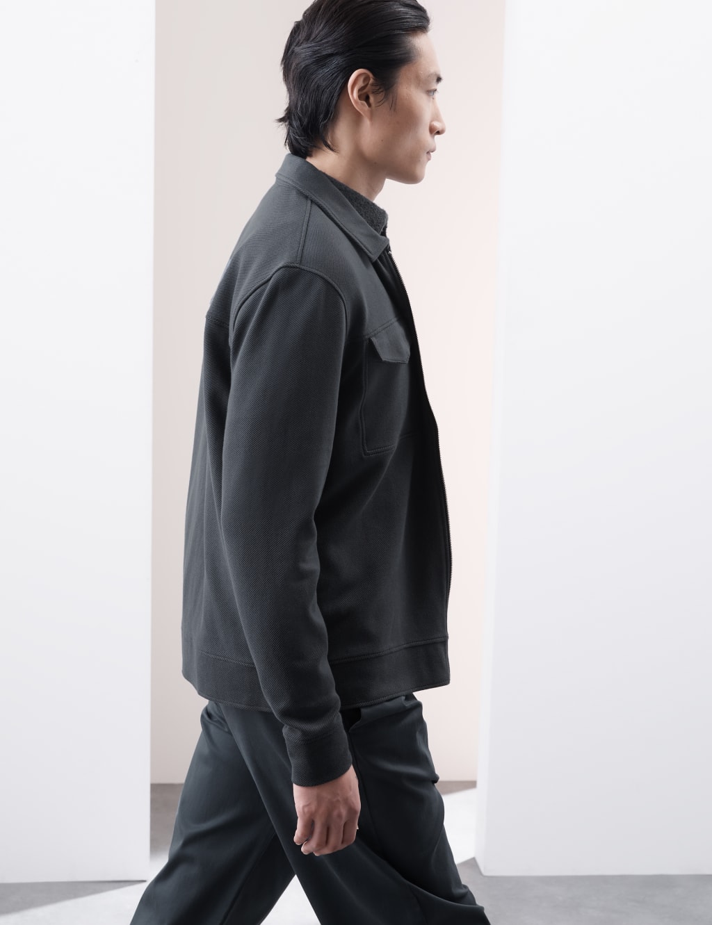 Cotton Rich Twill Textured Overshirt | Autograph | M&S