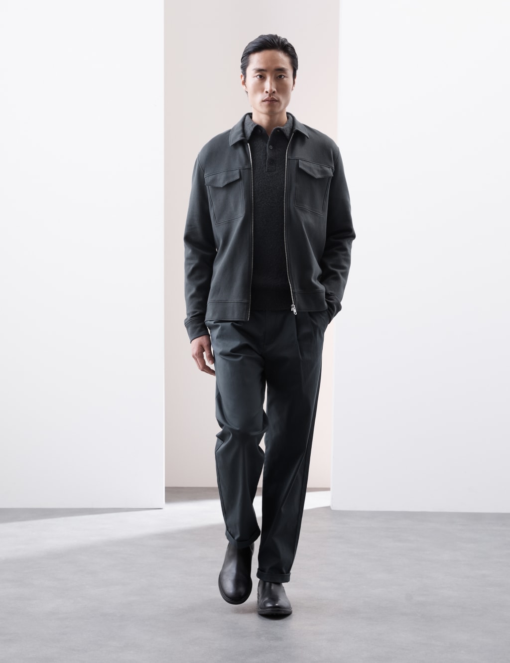 Cotton Rich Twill Textured Overshirt | Autograph | M&S