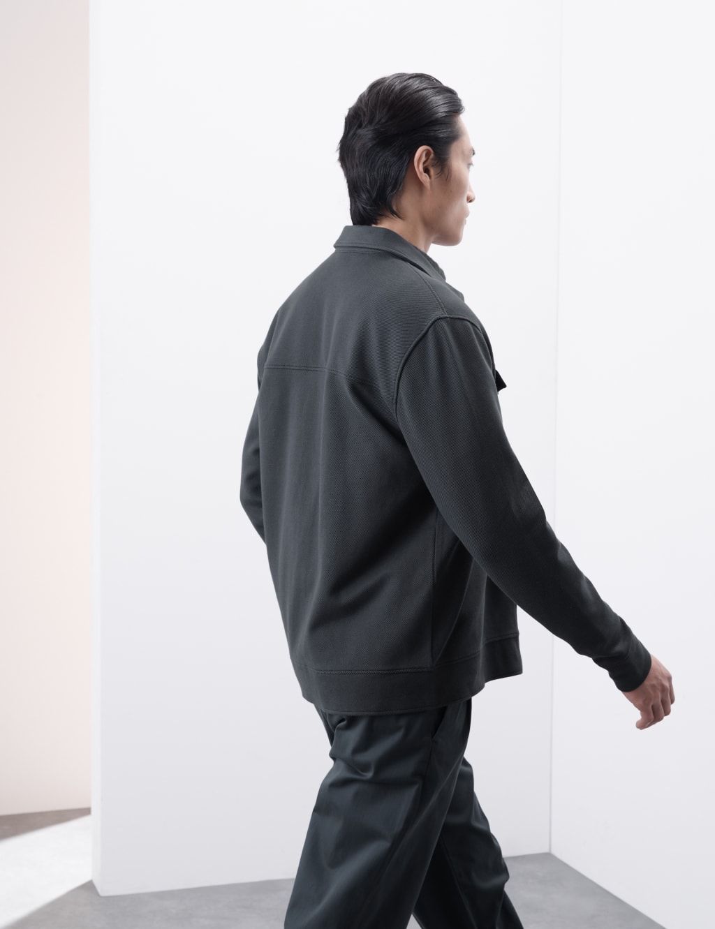 Cotton Rich Twill Textured Overshirt | Autograph | M&S