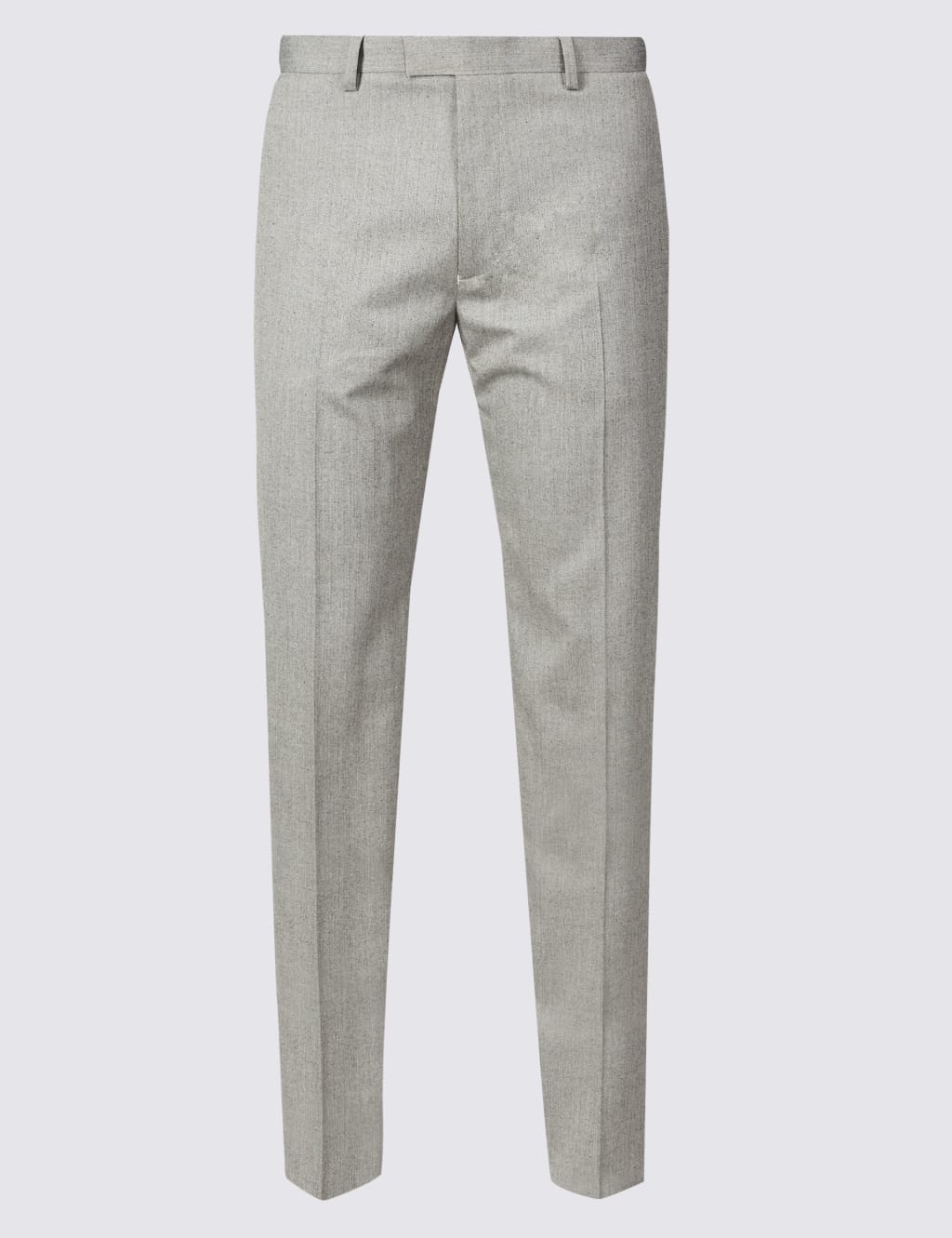 Tailored Fit Herringbone Flat Front Trousers | M&S Collection | M&S IE