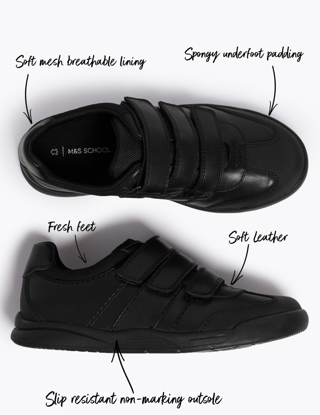 Kids’ Leather School Shoes (13 Small - 9 Large) | M&S