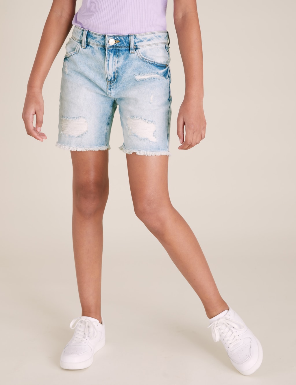 Denim Ripped Shorts 6 16 Yrs M S Ie