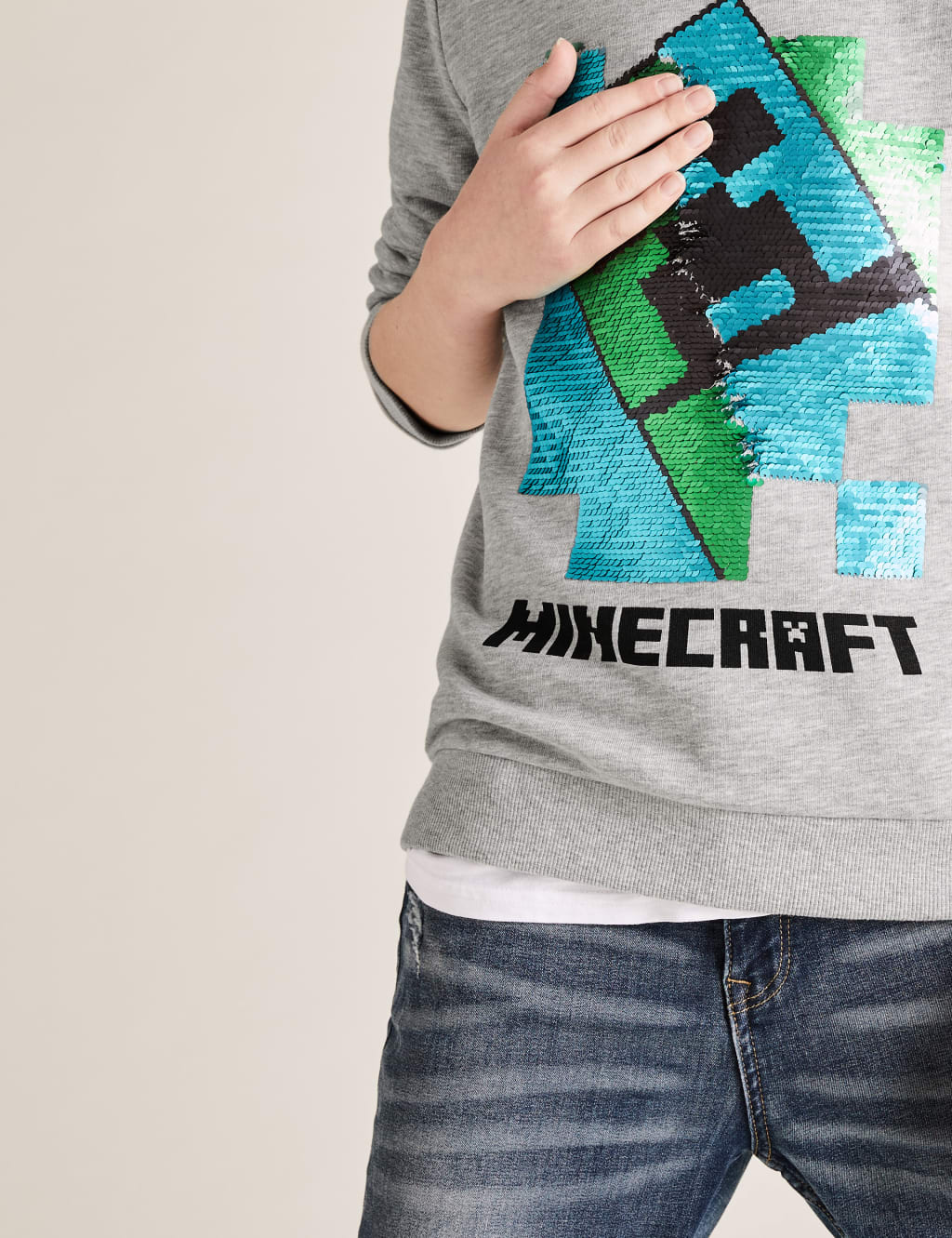 Minecraft™ Reversible Sequin Sweatshirt (6-16 Yrs) | M&S