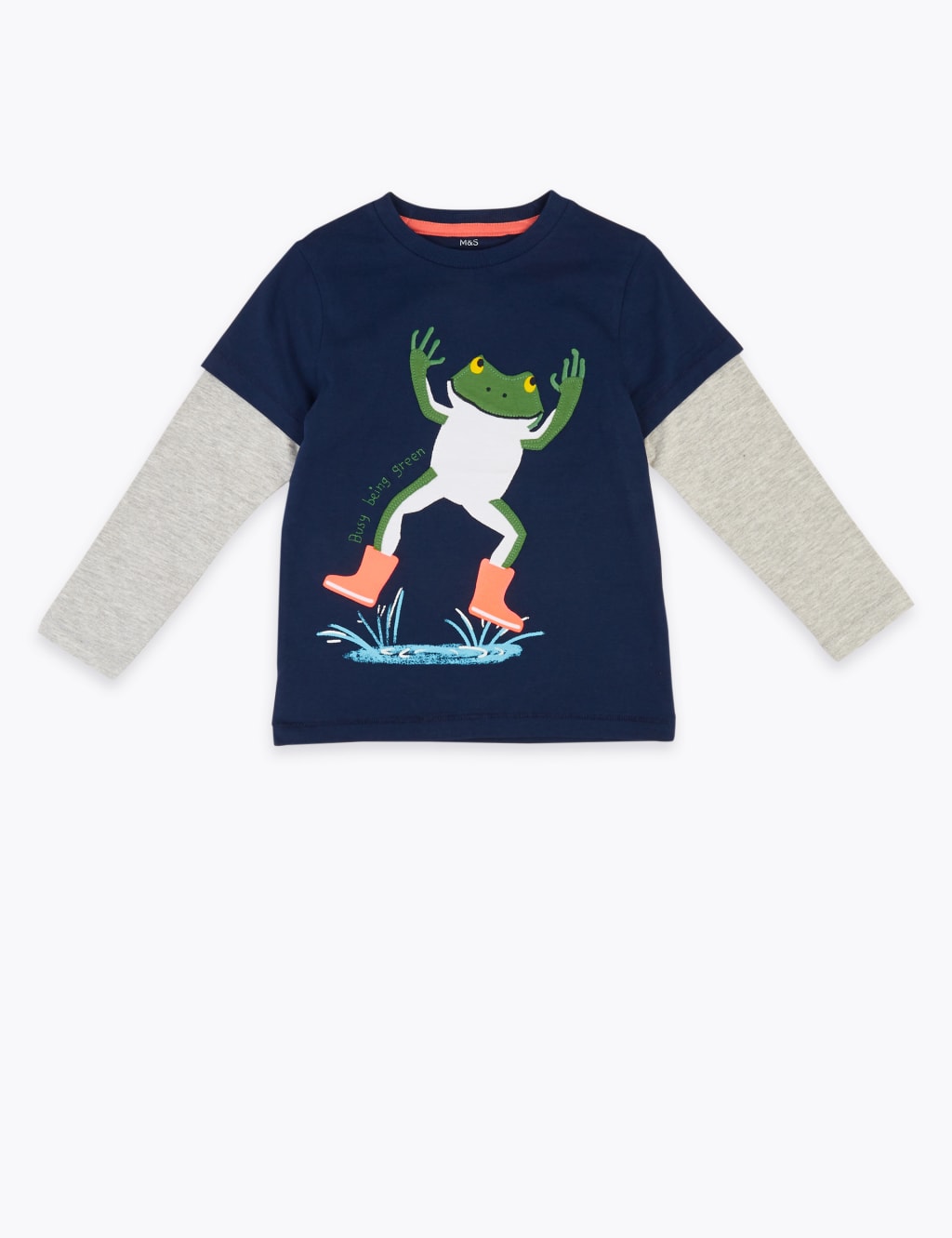 Cotton Embroidered Frog Top (2-7 Yrs) | M&S IE