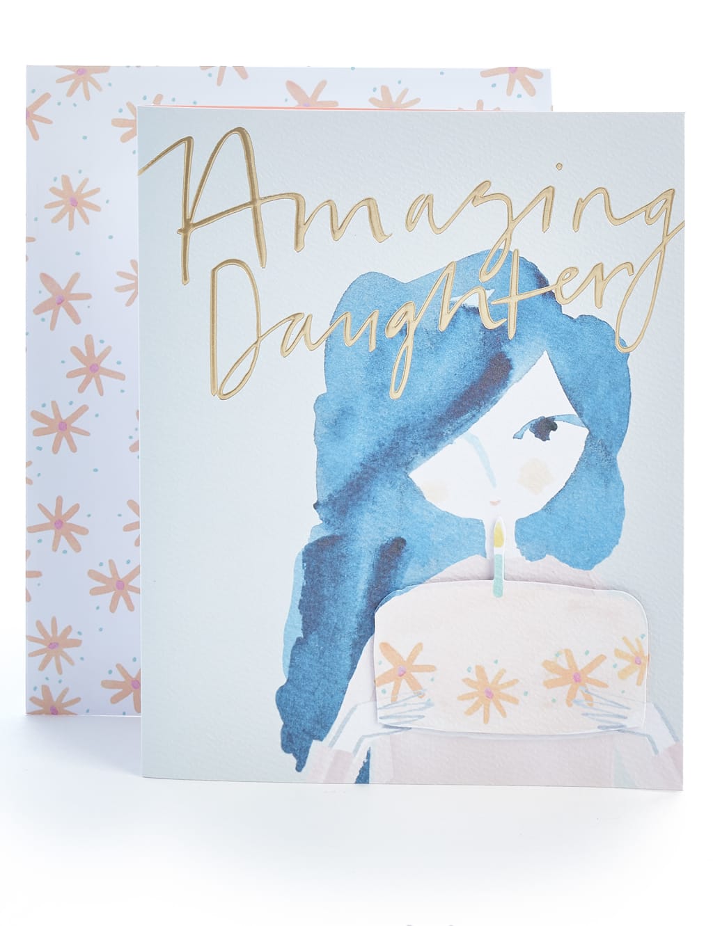 Daughter Watercolour Cake Birthday Card | M&S IE