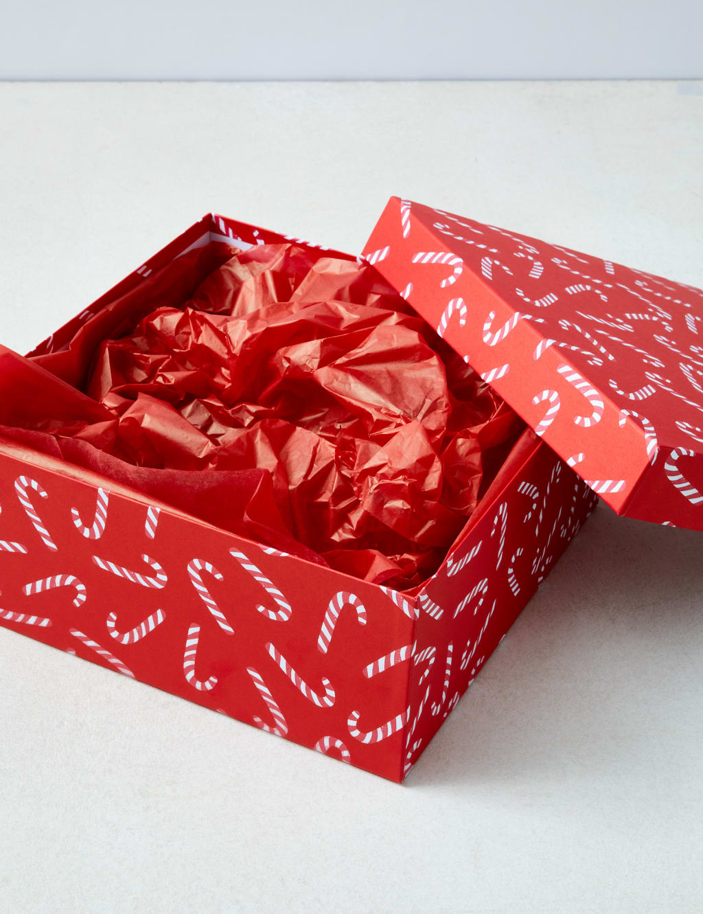 Candy Cane Pattern Christmas Gift Box & Tissue Paper Pack | M&S
