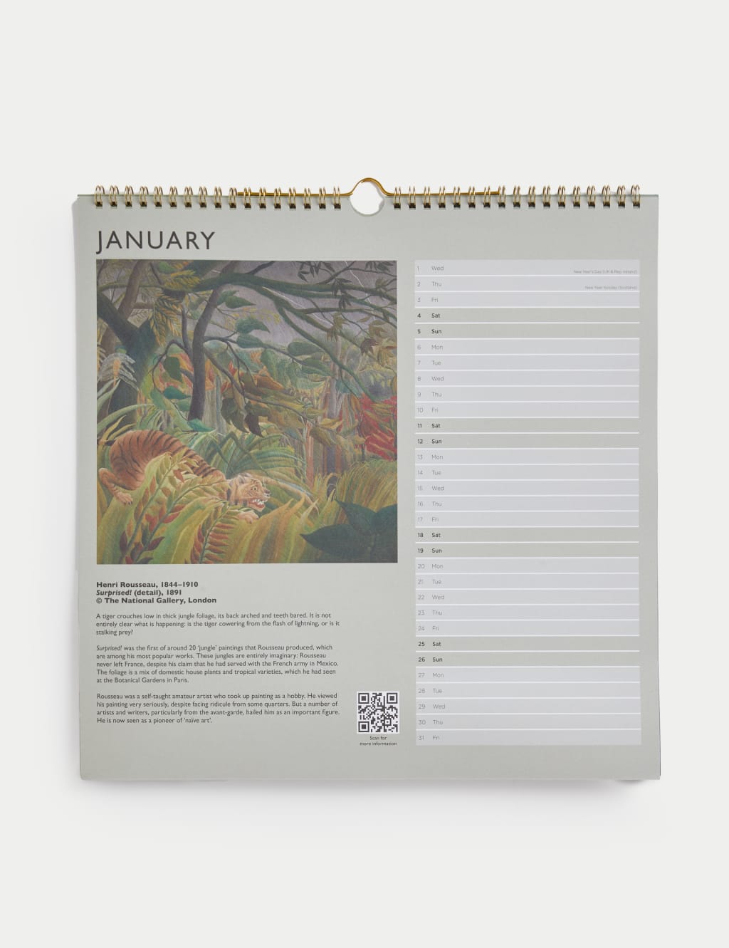 2025 Large Calendar with Pen - The National Gallery | M&S