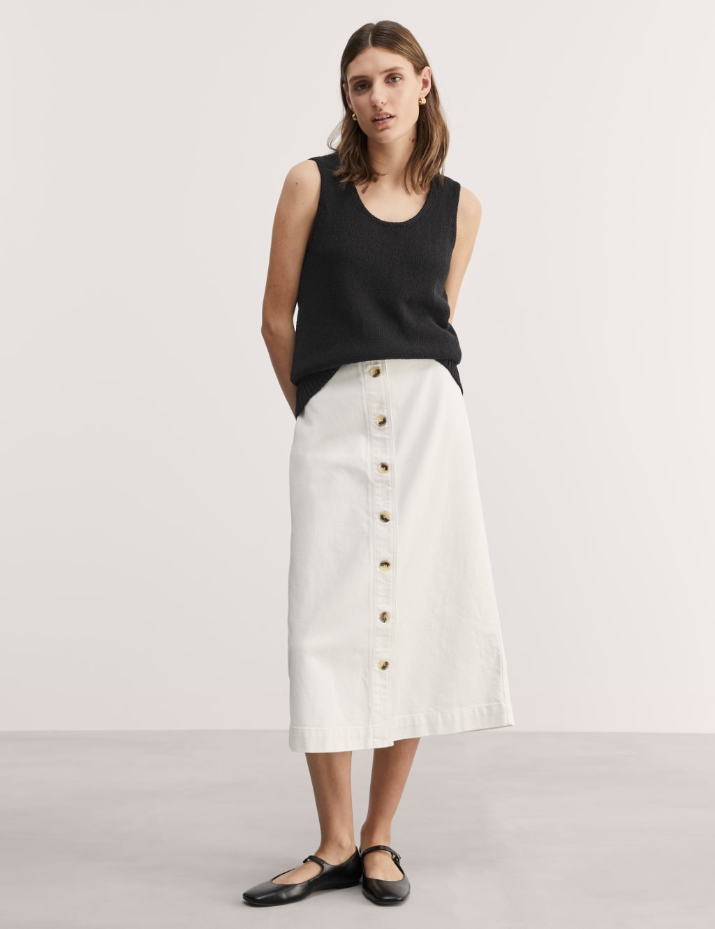 Cotton Rich Ribbed Knitted Vest | JAEGER | M&S