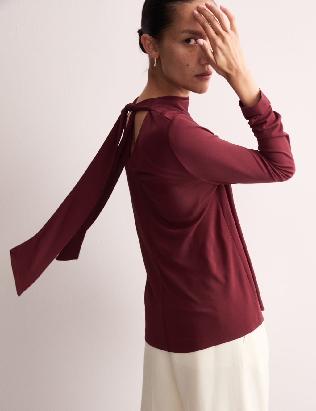 Jersey Drape Neck Top | JAEGER | M&S