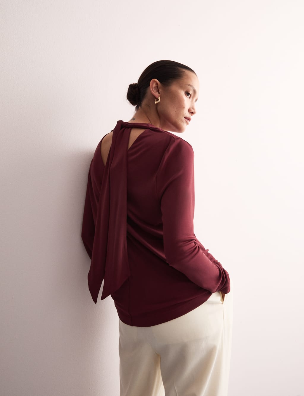 Jersey Drape Neck Top | JAEGER | M&S