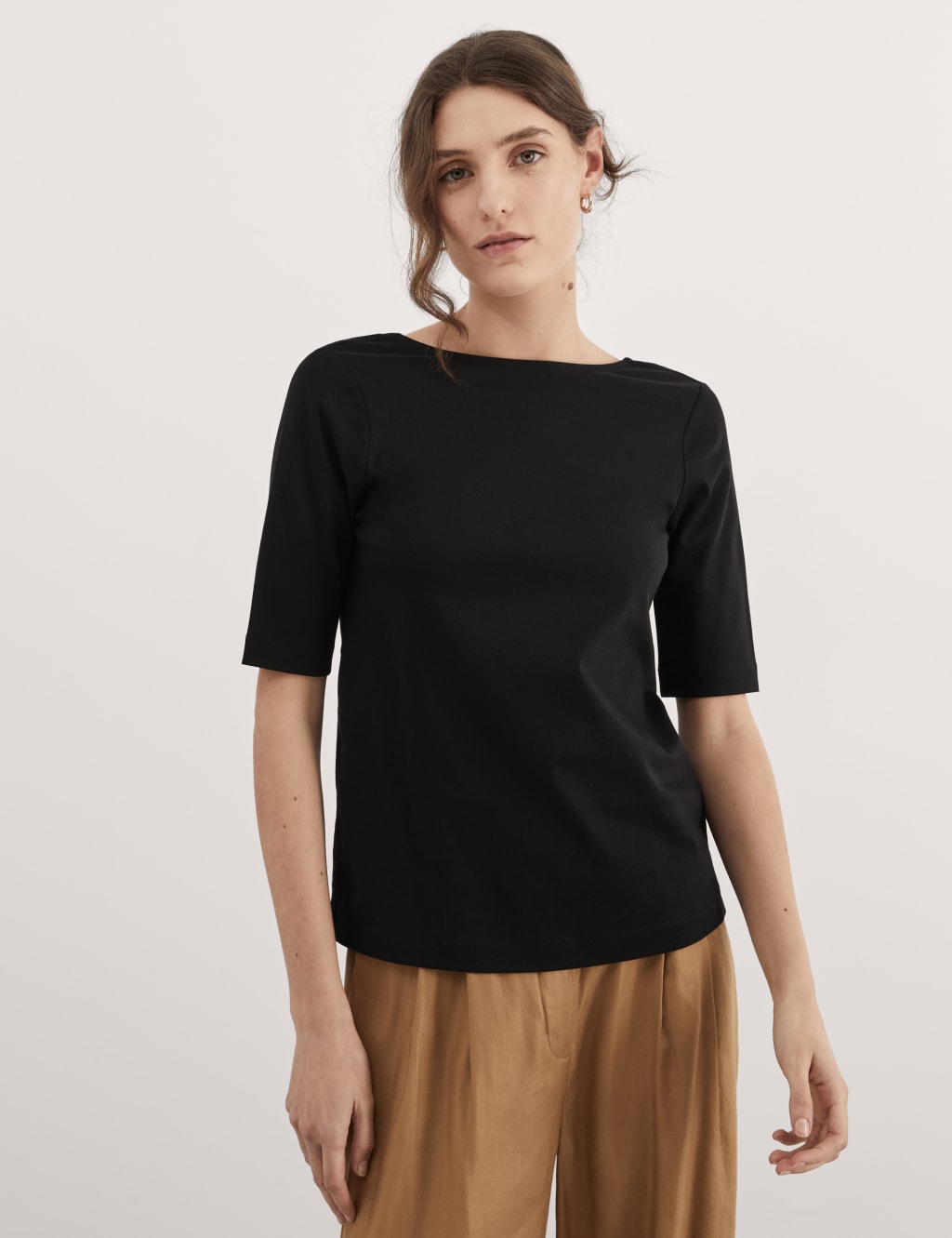 Pure Mercerised Cotton Scoop Back Top | JAEGER | M&S