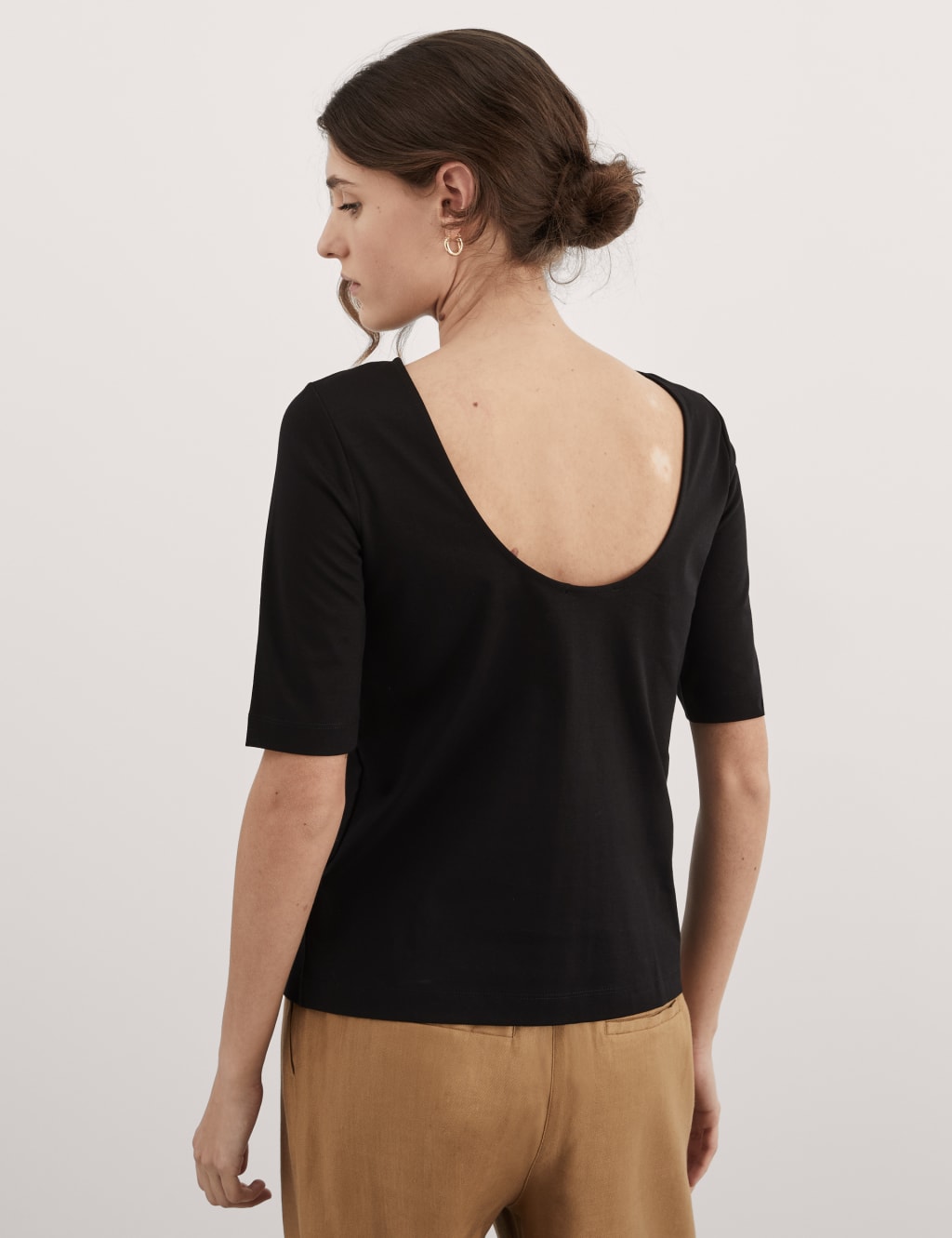 Pure Mercerised Cotton Scoop Back Top | JAEGER | M&S