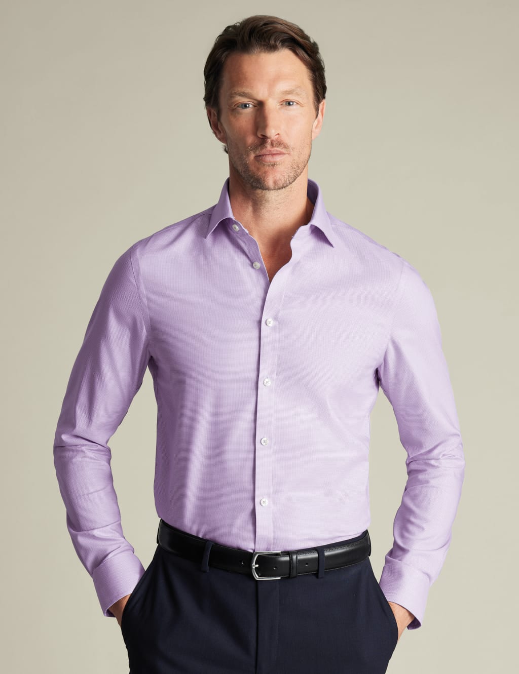 Slim Fit Easy Iron Pure Cotton Weave Shirt | Charles Tyrwhitt | M&S