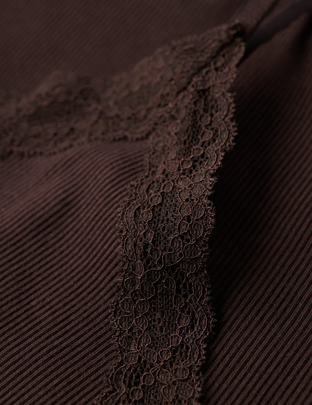 Pure Cotton Ribbed V-Neck Lace Trim Cami Top | Superdry | M&S