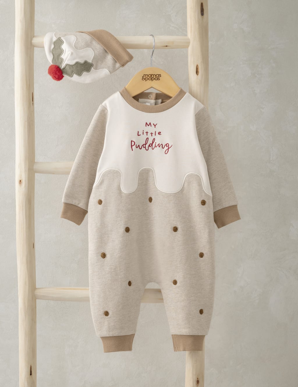 Little Pudding Christmas Romper & Hat (0-12 months) | Mamas & Papas | M&S