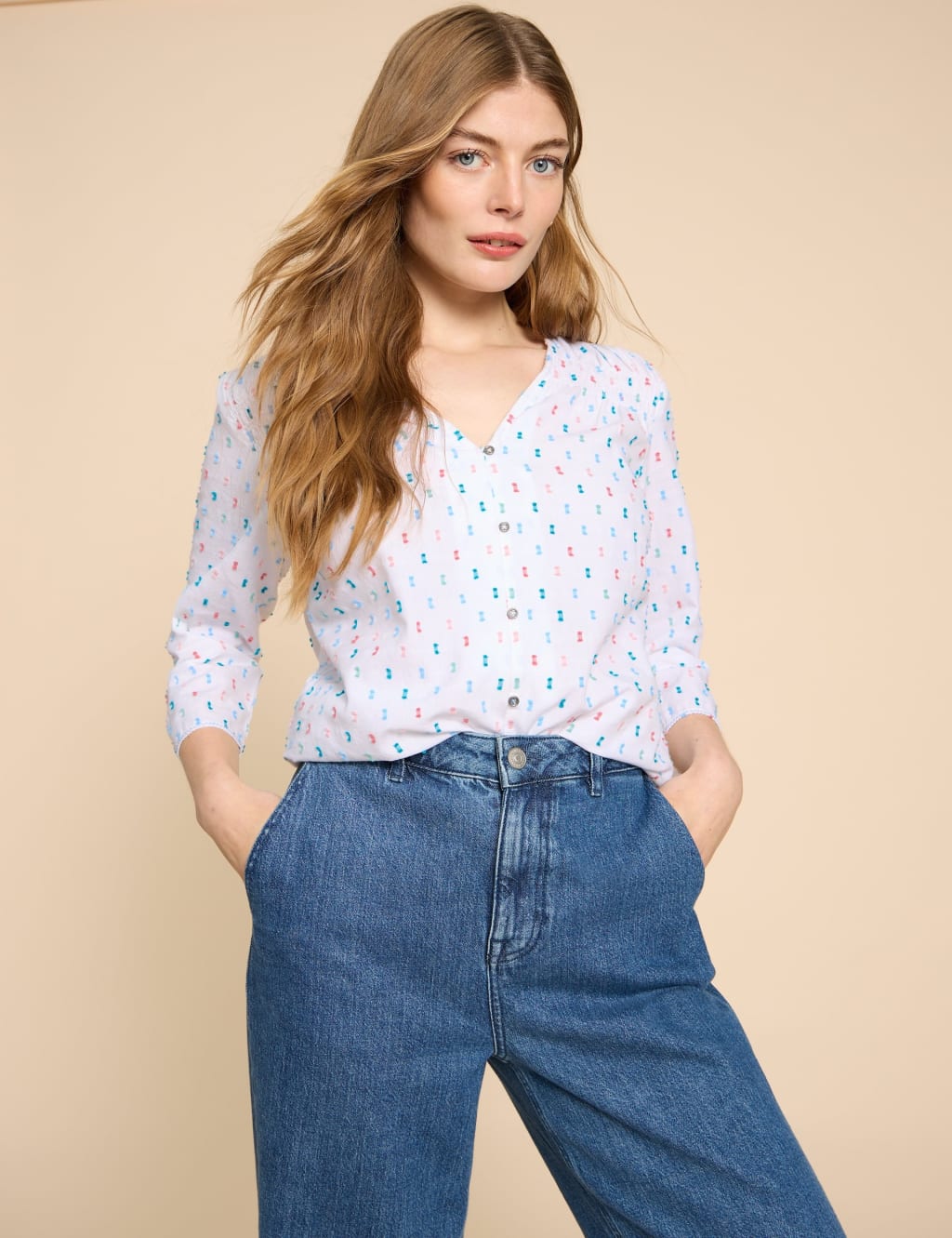 Pure Cotton Printed Regular Fit Top | White Stuff | M&S