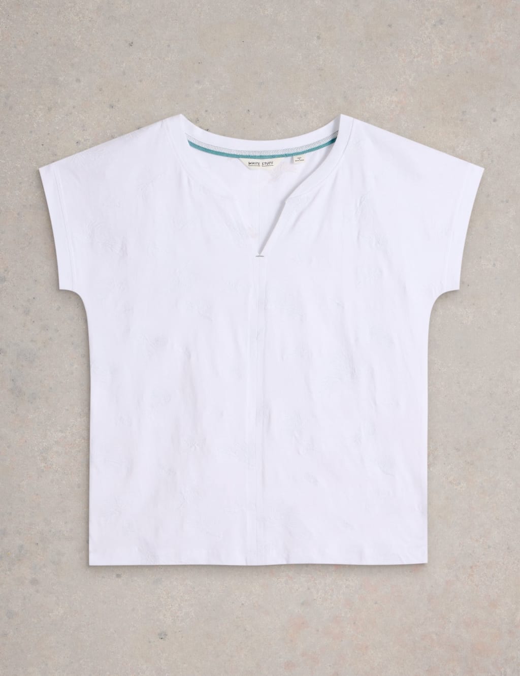 Pure Cotton Embroidered Notch Neck T-Shirt | White Stuff | M&S