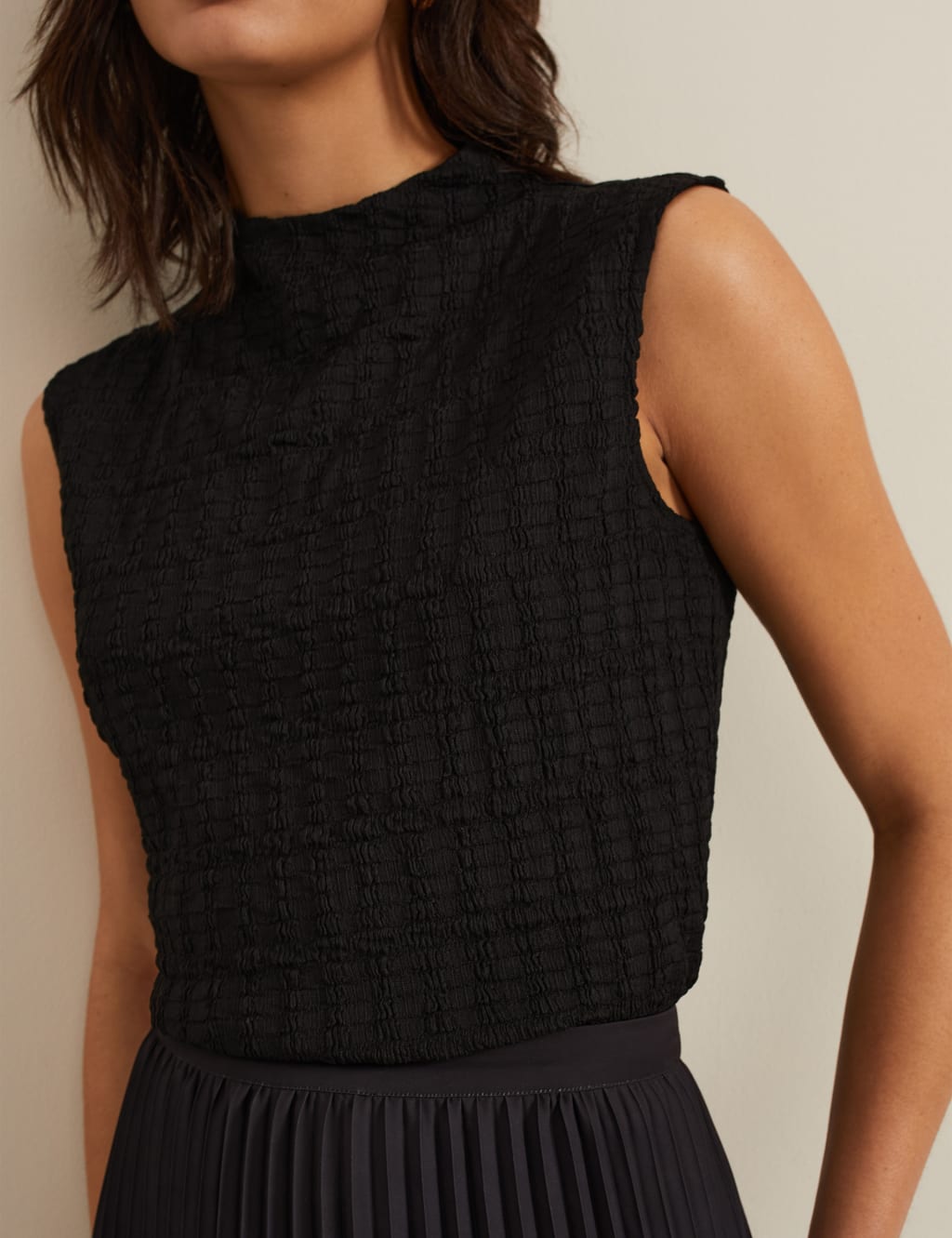 High Neck Textured Top | Phase Eight | M&S