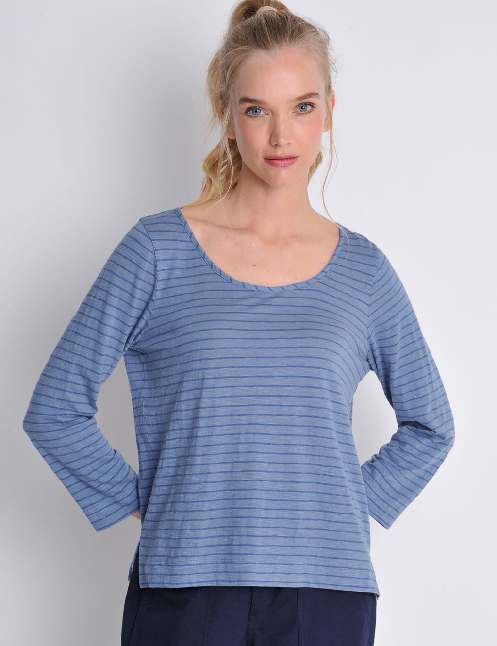 Cotton Modal Blend Striped Top | Burgs | M&S