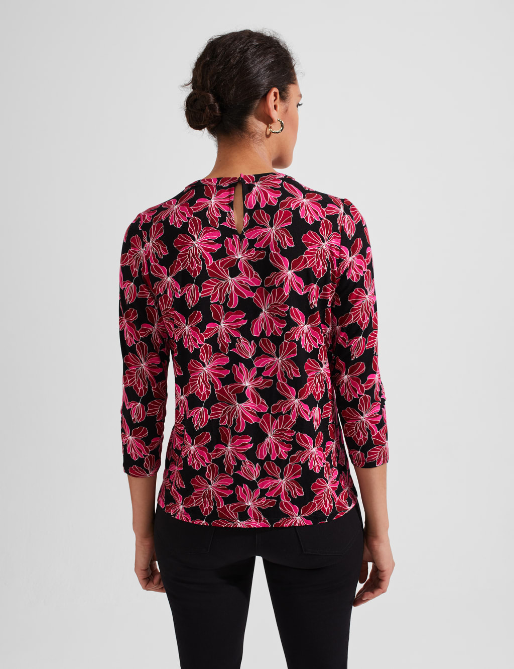 Cotton Rich Floral Crew Neck Top | HOBBS | M&S