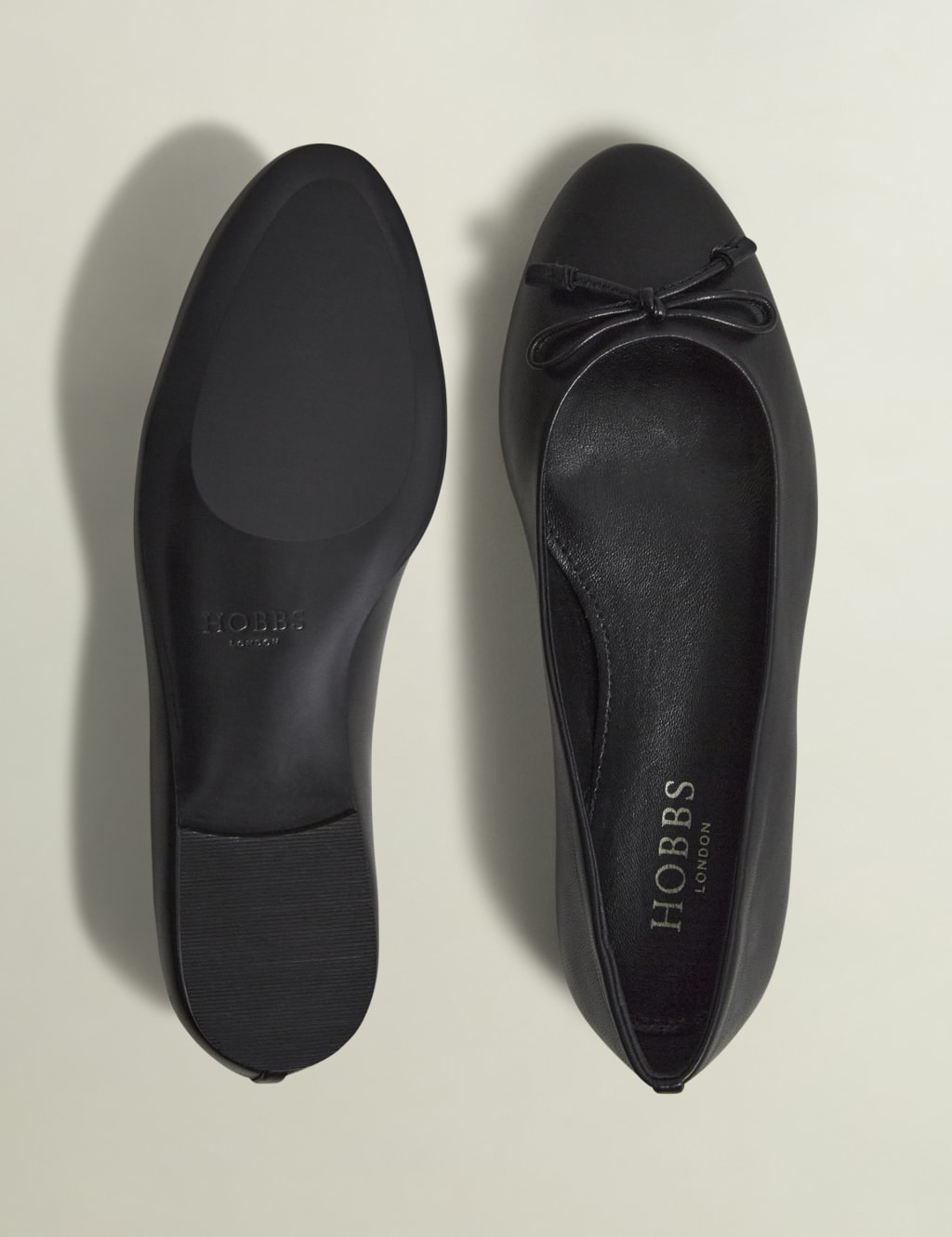 Leather Bow Flat Ballet Pumps | HOBBS | M&S