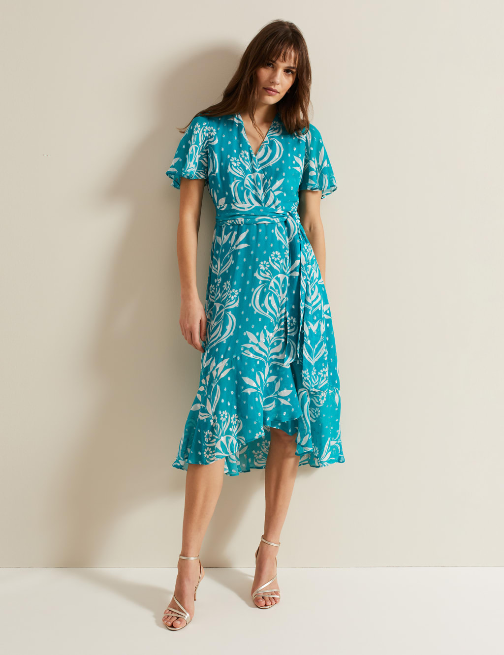 Floral V-Neck Midi Wrap Dress | Phase Eight | M&S