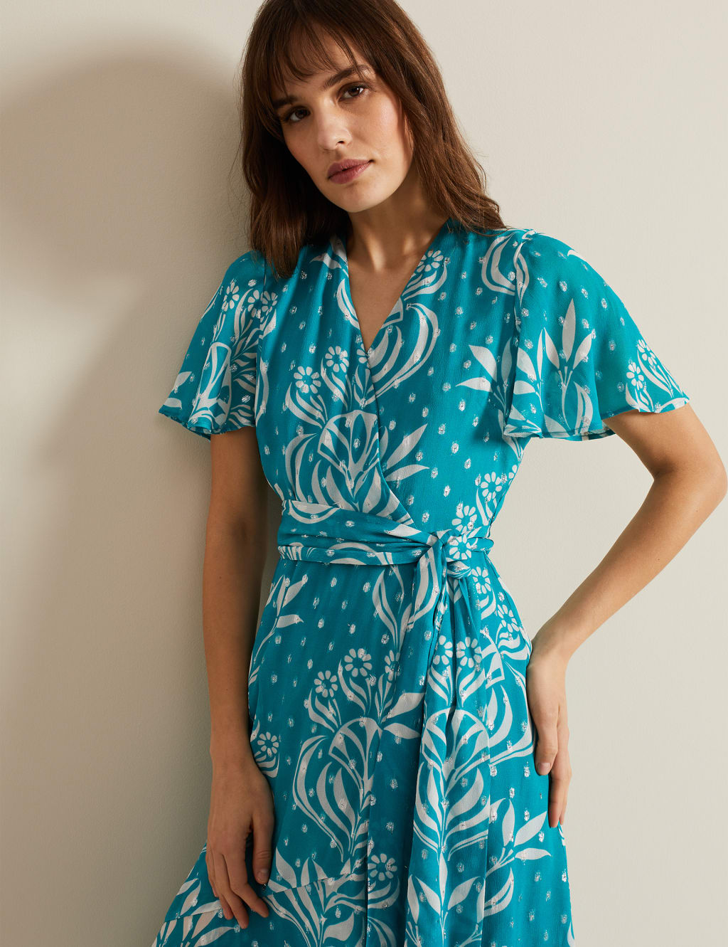 Floral V-Neck Midi Wrap Dress | Phase Eight | M&S