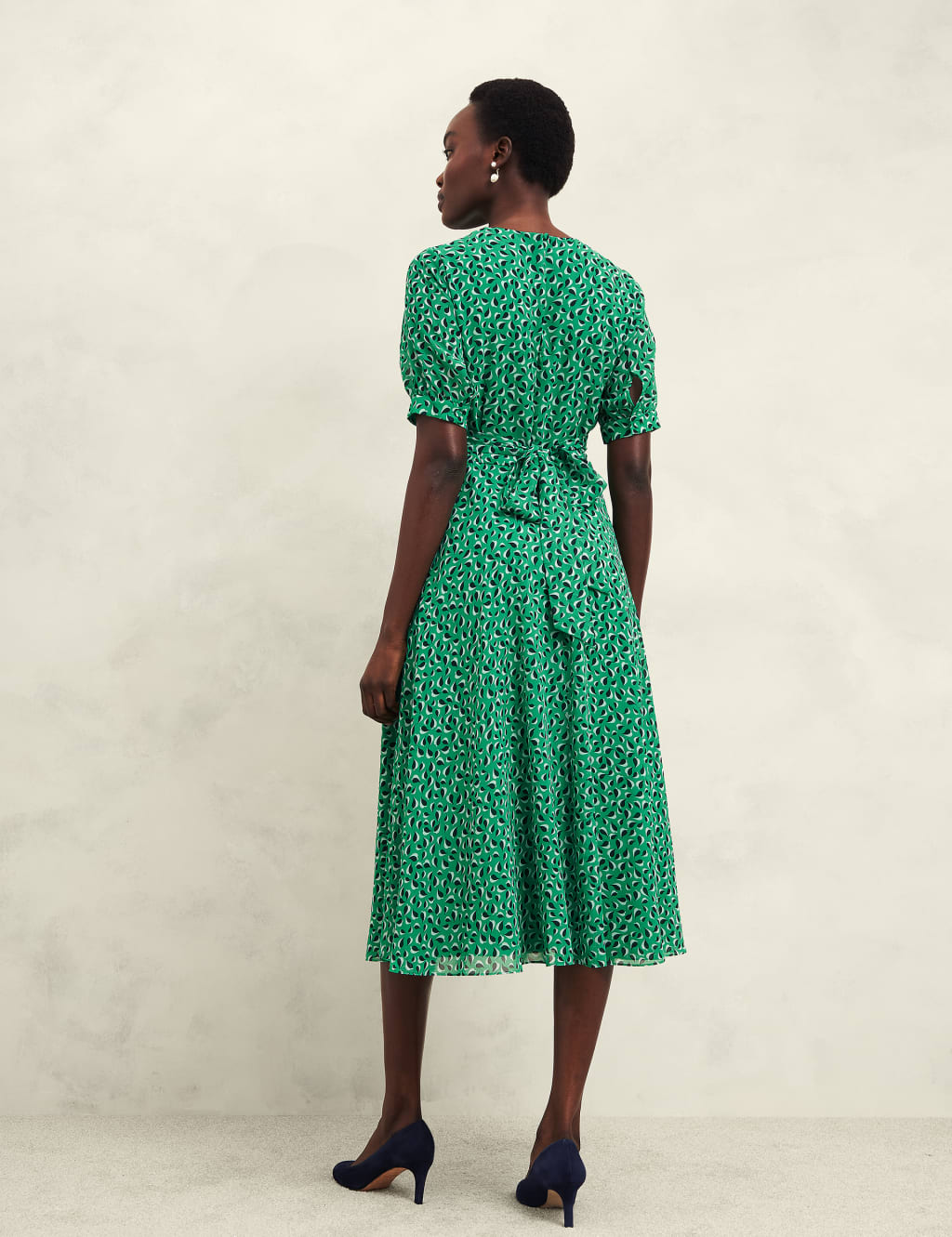 Geometric Print Midi Waisted Dress | HOBBS | M&S