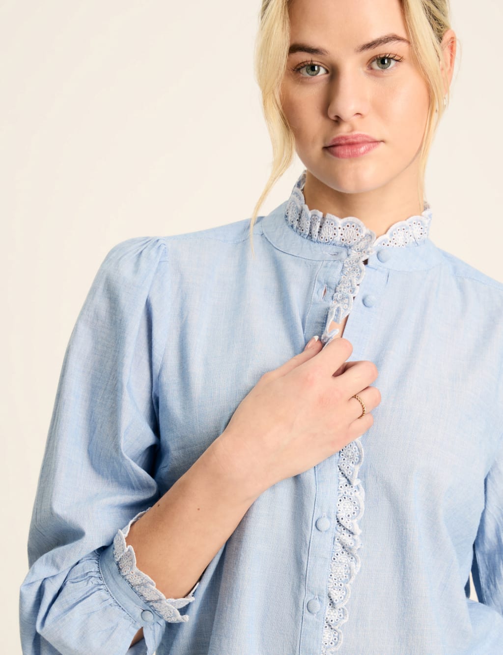 Pure Cotton Frill Detail Blouse | Joules | M&S